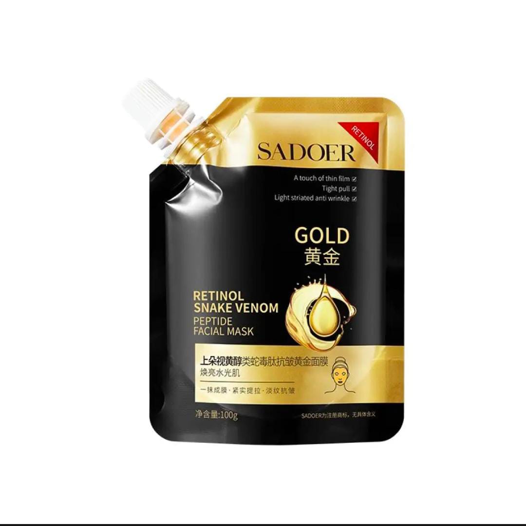 SADOER Retinol Snake Venom Peptide Gold Mask Deep Cleansing Gold Colla – beautygirl-pk
