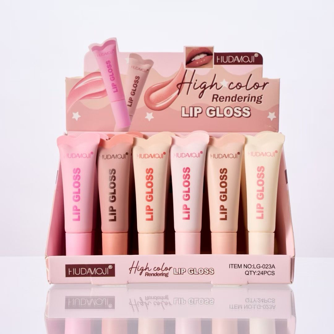 Hudamoji New Viral High Color Rendering Lip Gloss 6Pcs Set – beautygirl-pk