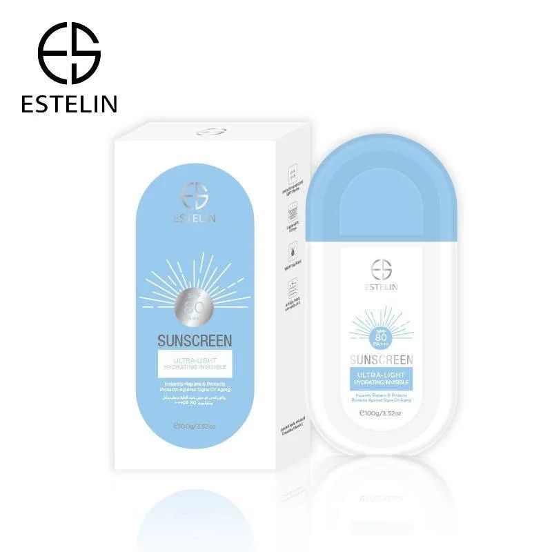 Estelin Sunscreen Ultra-Light Hydrating Invisible SPF 80 PA+++ 100G – beautygirl-pk