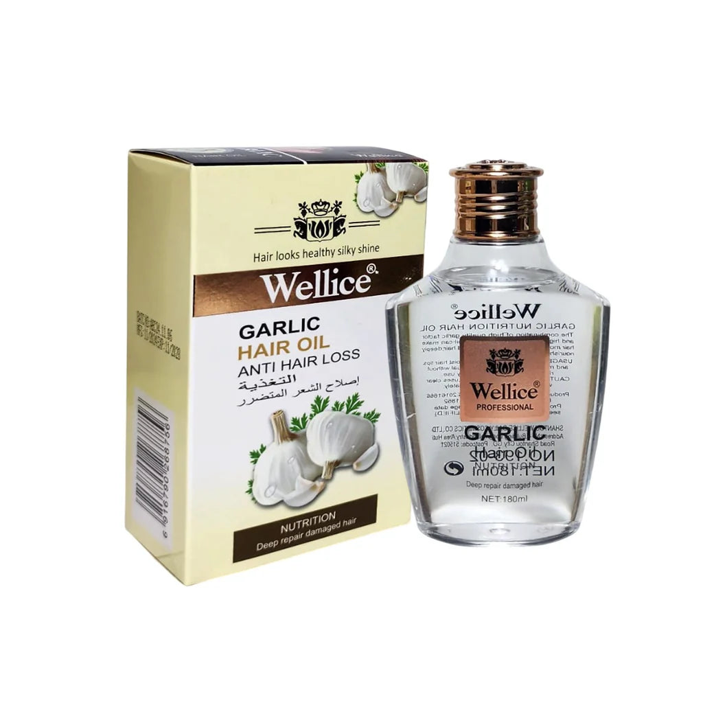 Wellice Premium Garlic Anti Hair Loss Hair Oil 180ml – beautygirl-pk