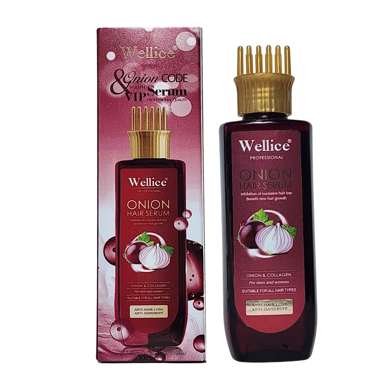 Wellice Comb Onion Hair Serum Anti Hair Loss – beautygirl-pk