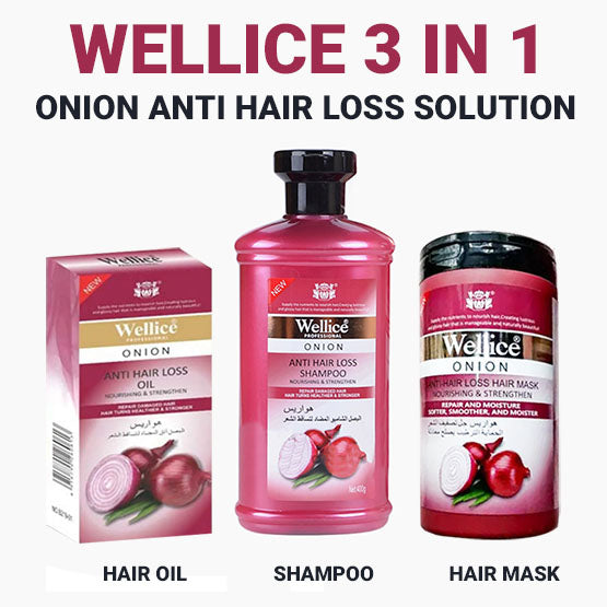 Wellice Onion Anti Hair loss Solution 3in1 Deal – beautygirl-pk