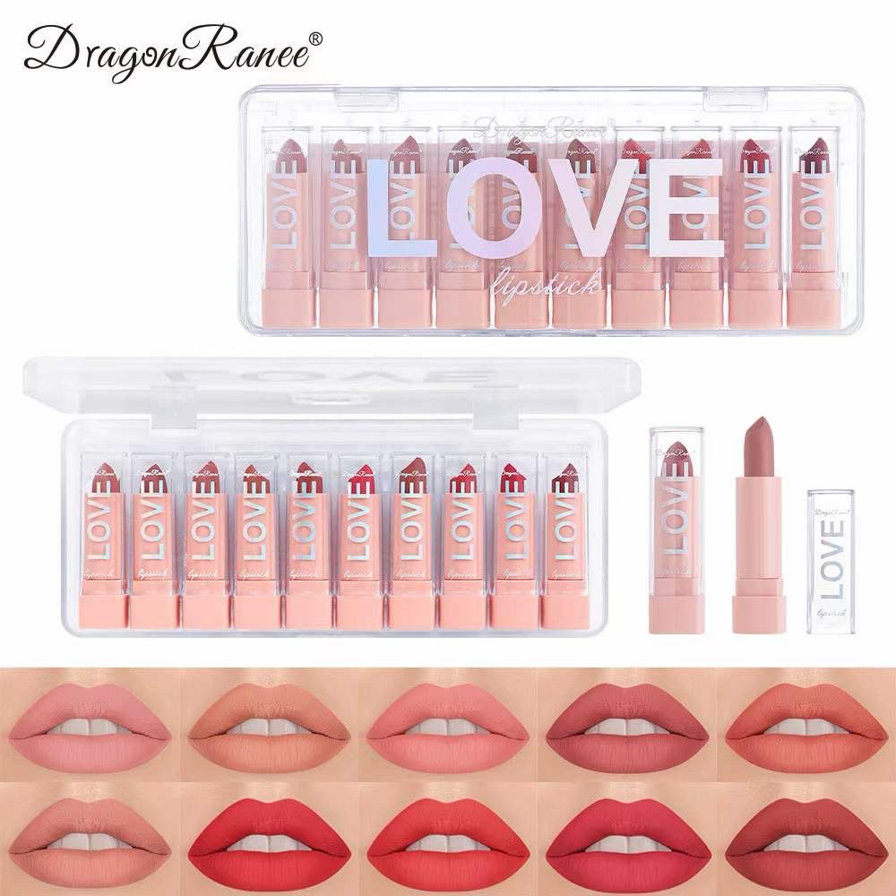 Dragon Ranee Love Lipsticks Matte Misty Velvet 10 Shades in Set ...