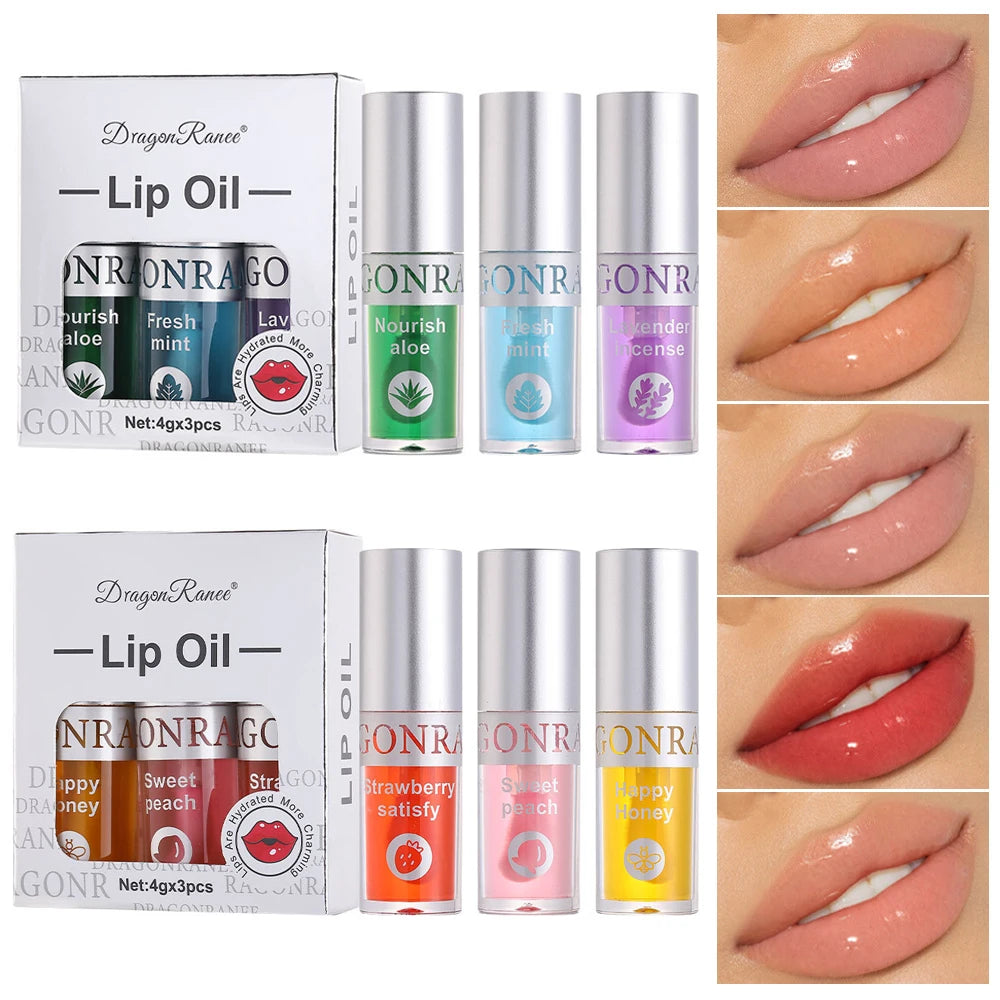 Dragon Ranee Moisturizing Fruits Lip Oil 3Pcs in Box – beautygirl-pk