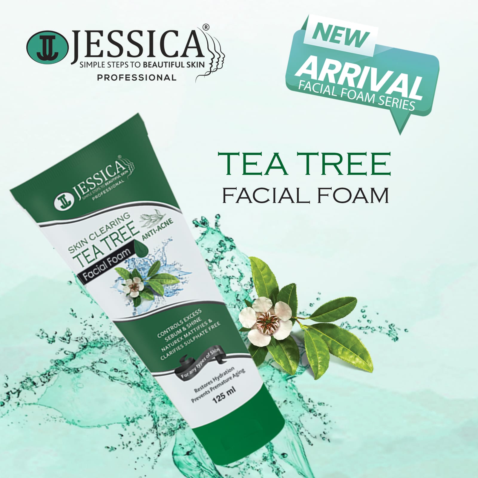 Jessica Tea Tree Anti Acne Facial Foam Face Wash 125ml – beautygirl-pk
