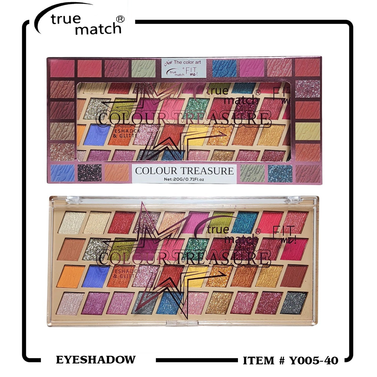 True Match Fit Me Colour Treasure 40 Color Eyeshadow Palette ...