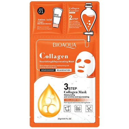 Bioaqua 3 Step Collagen & Niacinamide Sheet Mask Pack - Set of 3 ...