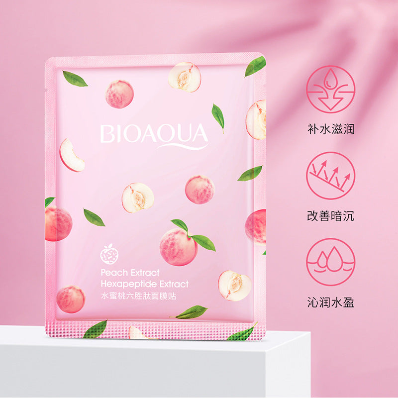 BIOAQUA Peach Extract Hexapeptide Facial Mask – beautygirl-pk