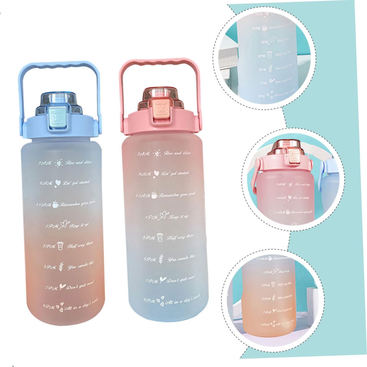 BEWATER WATER BOTTLE 2000ML - WITH STRAW – beautygirl-pk