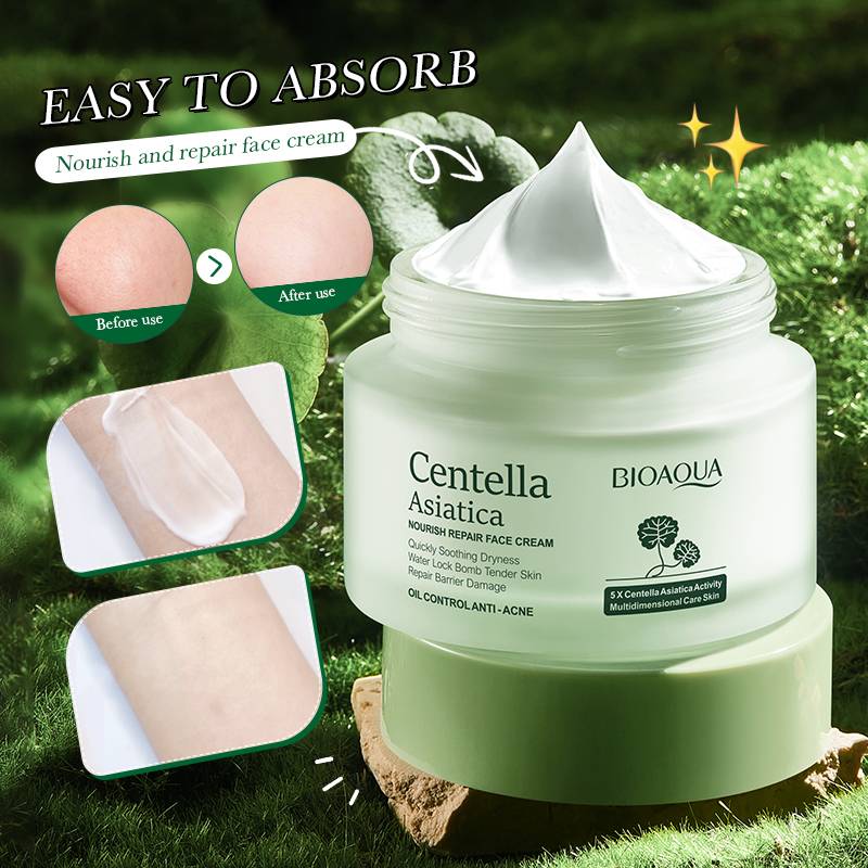 BIOAQUA Centella Asiatica Soothing Nourish Repair Face Cream Oil Contr – beautygirl-pk