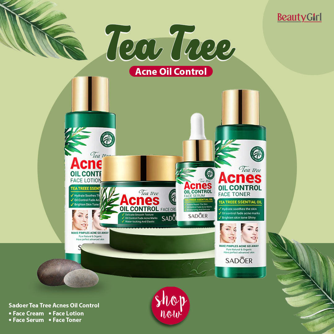 Sadoer Tea Tree Acnes Oil Control Face Cream + Face Serum + Face Lotio – beautygirl-pk