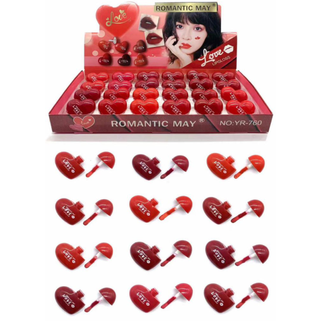 Romantic May Heart Lip Gloss Pack of 6pcs – beautygirl-pk