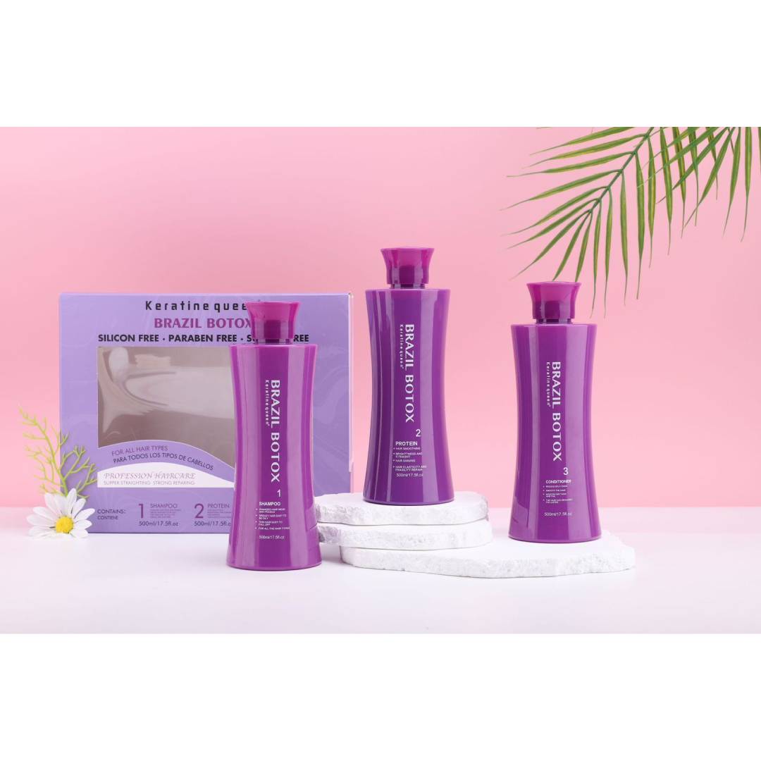 Keratin Queen Brazil Botox Set Of Straightening Kit – beautygirl-pk
