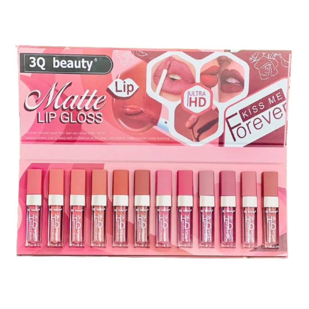 3Q Beauty Kiss Me Forever Matte Lip Gloss 12Pcs Set – beautygirl-pk