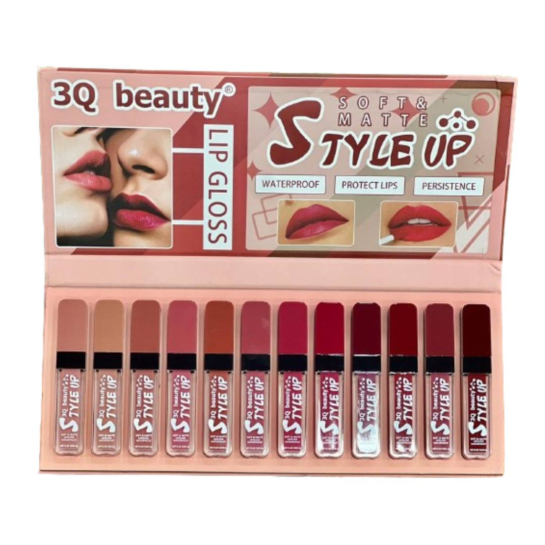 3Q Beauty Soft And Matte Style Up Matte Lip Gloss 12Pcs Set – beautygirl-pk