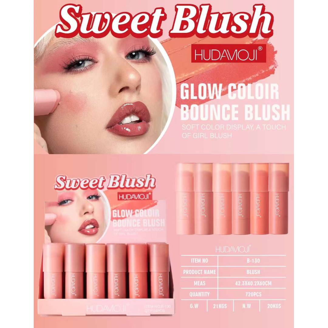 Hudamoji Sweet Blush Glow Color Bonce Blush Creamy Liquid Blusher Stic ...