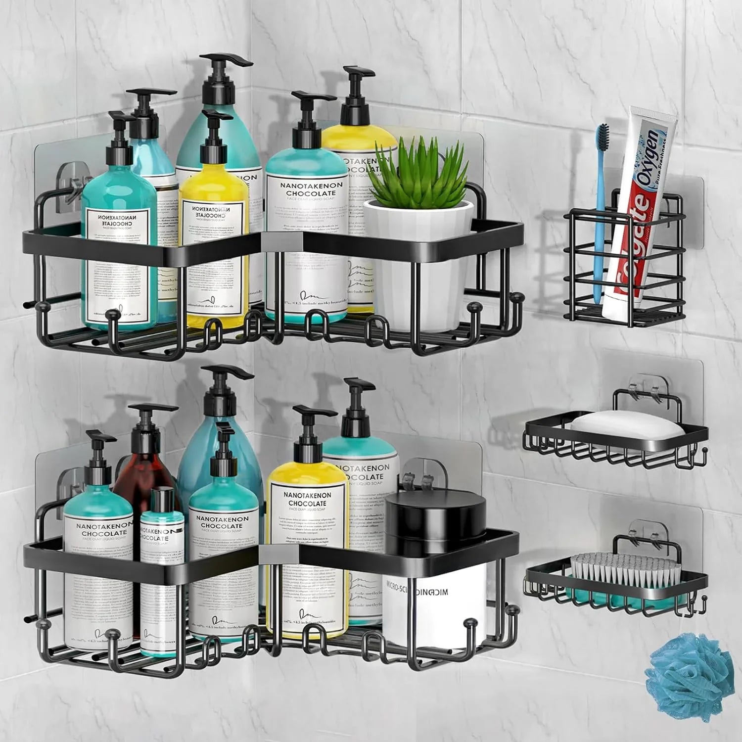 Multipurpose Stainless Steel Wall Storage Racks Mesh Shower Shelves Ba ...