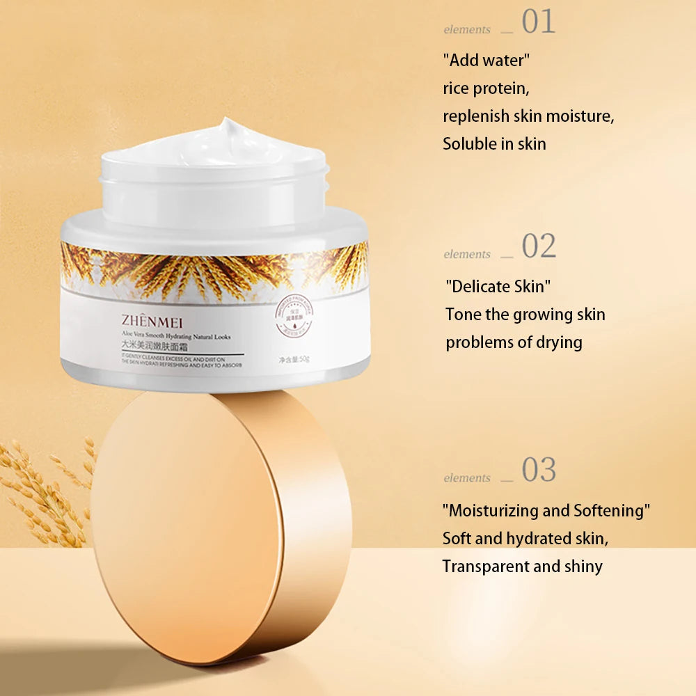 ZHENMEI Aloe Vera And Rice Smooth Hydrating Natural Looks Face Cream – beautygirl-pk