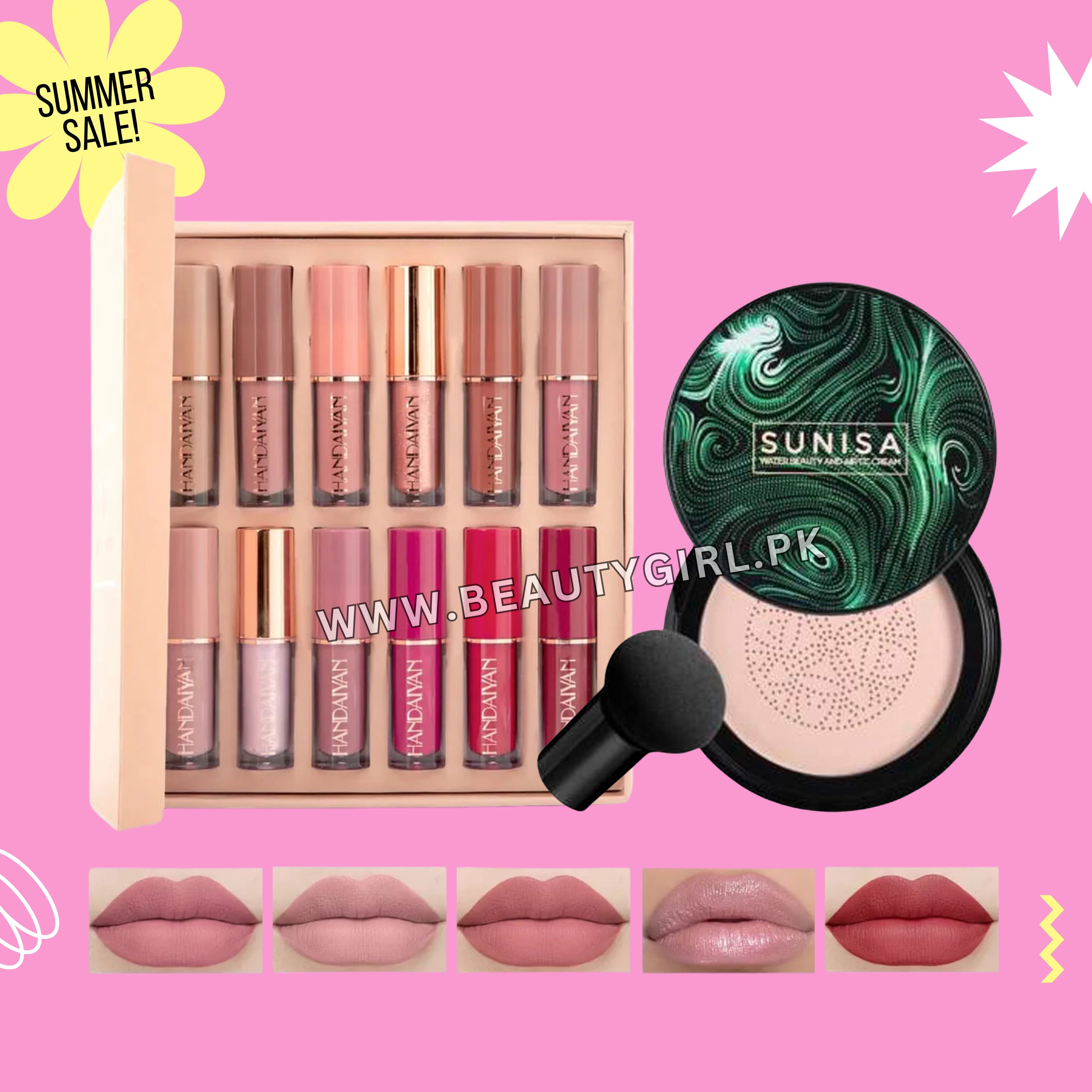 Sunisa 3in1 Air Cushion CC and BB Cream Foundation + Handaiyan 12 Pcs ...