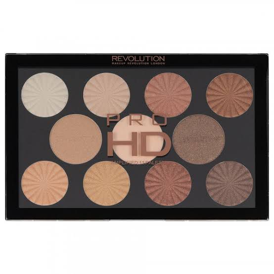 Revolution Glow Glitter Iluminator & Bronzer Palette 11 Color ...