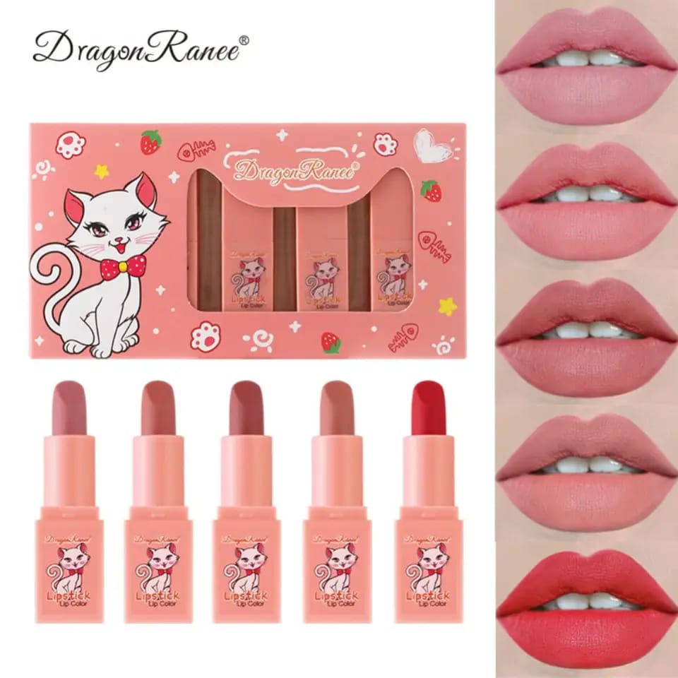 Dragon Ranee 5Pcs Matte Lipstick Set – beautygirl-pk