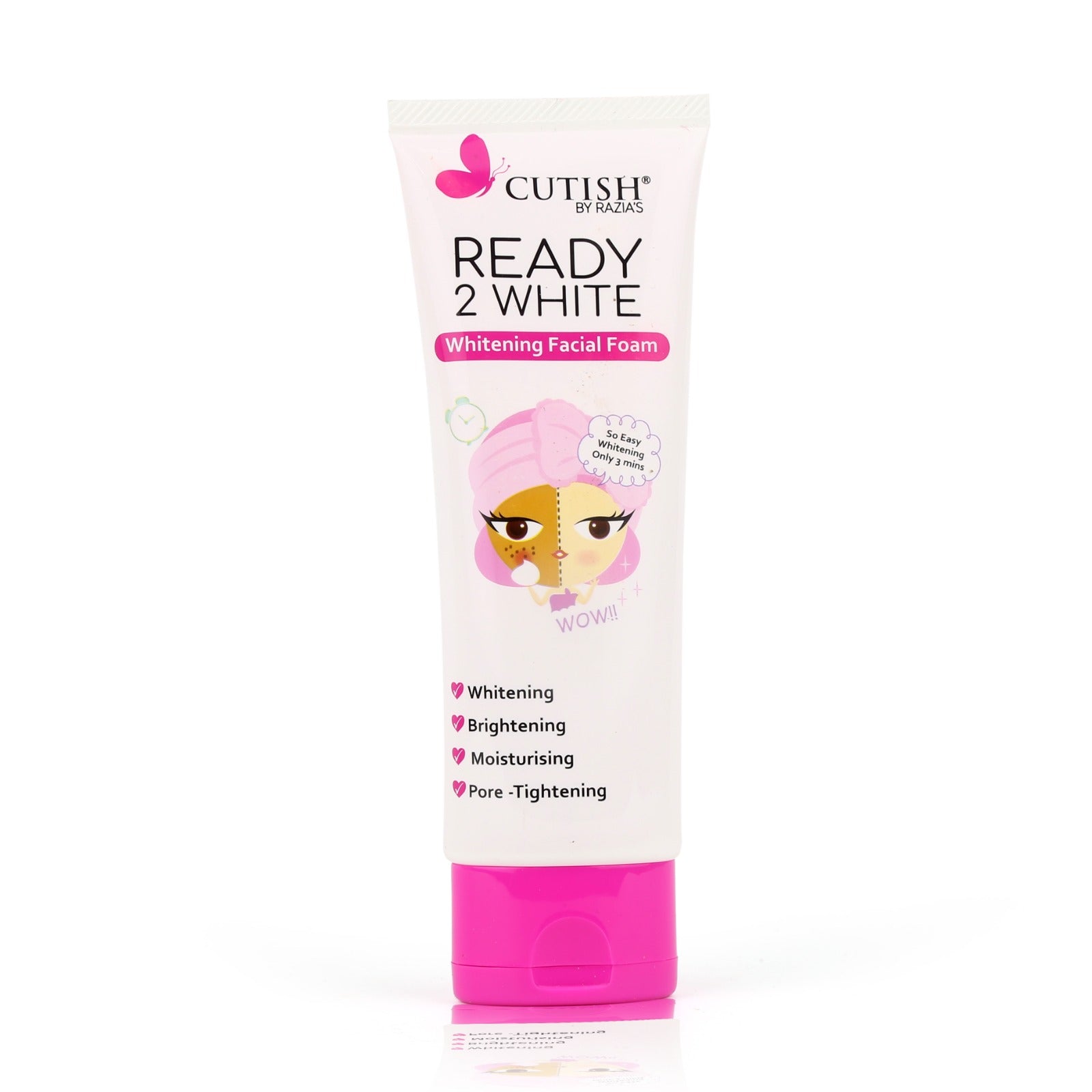 Cutish Ready 2 White Whitening Facial Foam 100g – beautygirl-pk