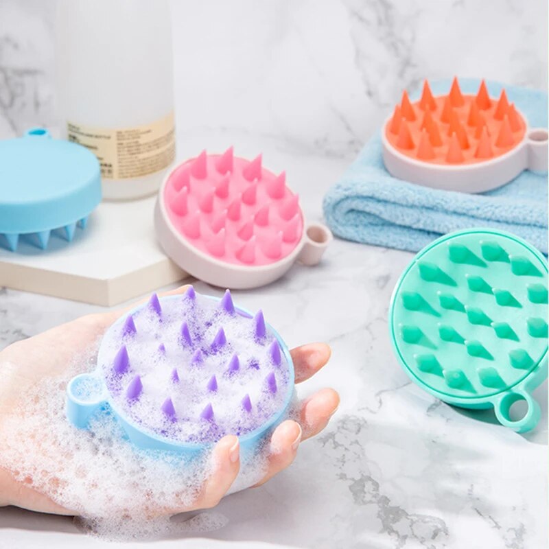 Soft Silicone Hair Scalp Massager Head Scrubber Hair Washing Brush ...