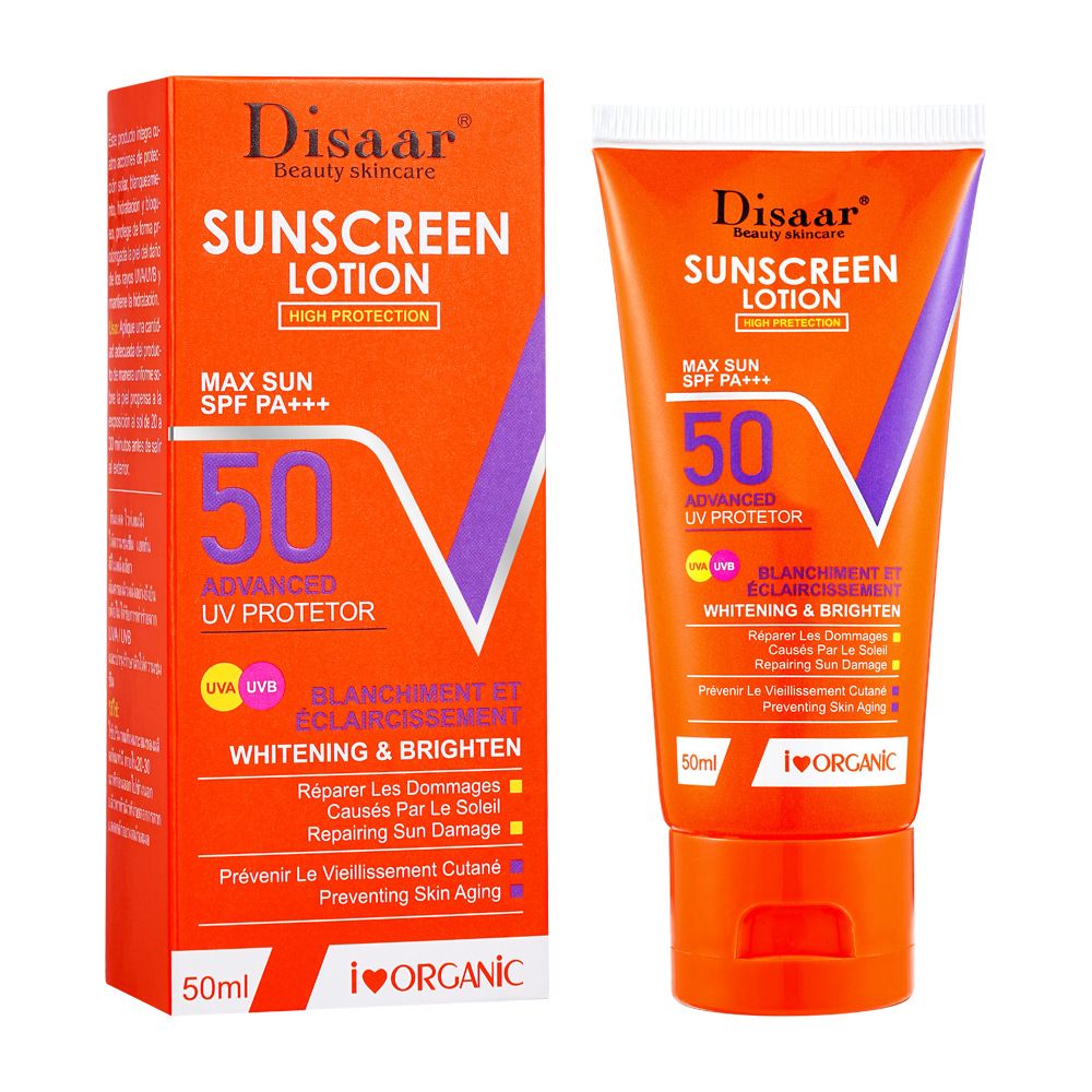 Disaar Sunscreen Lotion Max Sun SPF PA+++ 50 Advanced UV Protetor 50ml ...