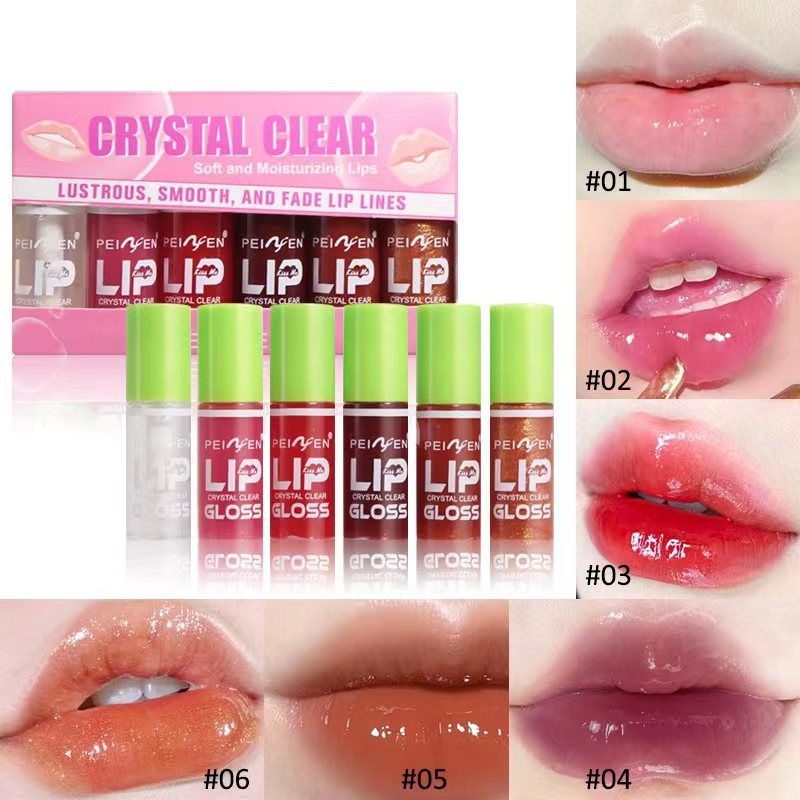 Peinfen Crystal Clear 6 Colors Lip Gloss Set – beautygirl-pk
