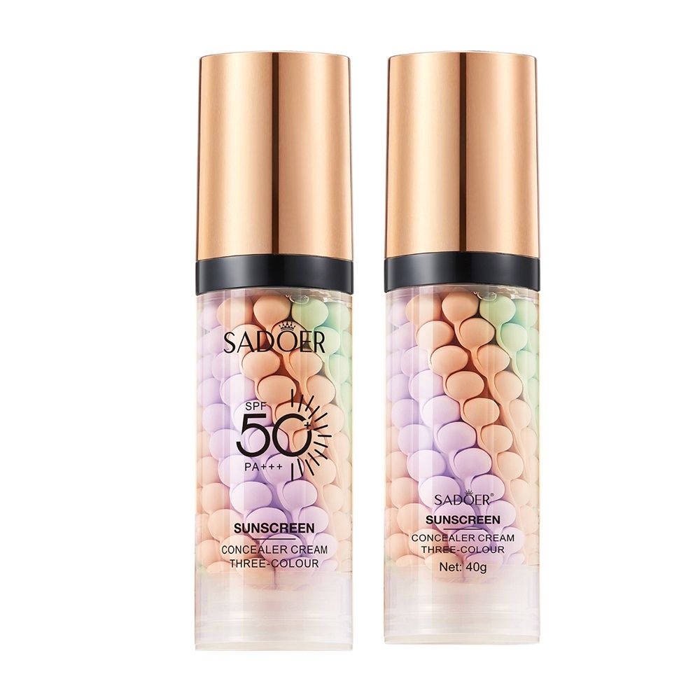 Sadoer SPF 50+ PA+++ Three Color Concealer Cream Primer Concealer Make – beautygirl-pk
