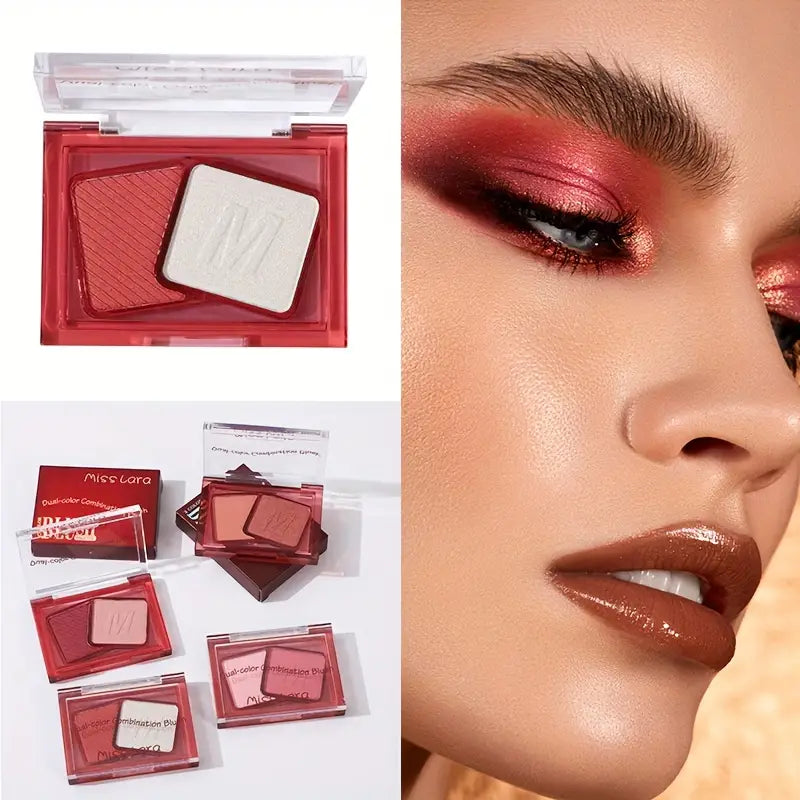 Miss Lara Two Tone Dual Color Combination Blusher Highlighter Palette ...
