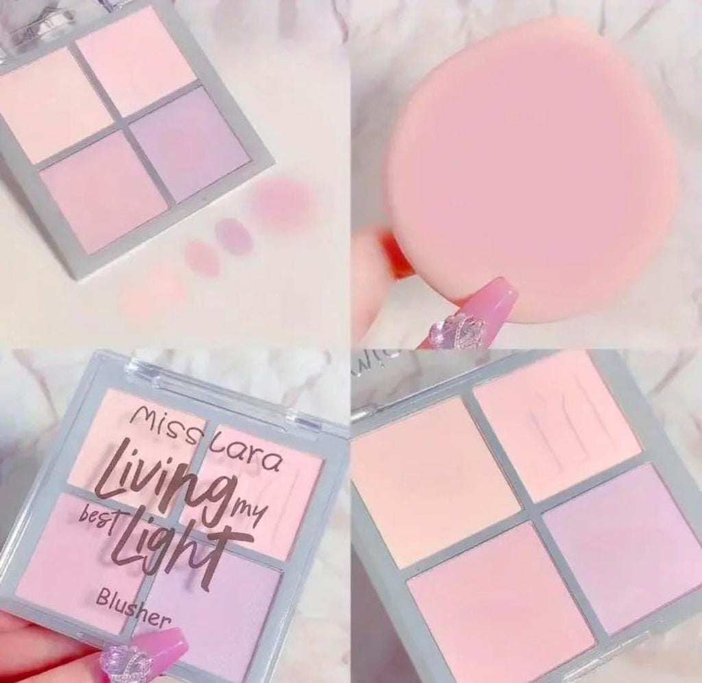 Miss Lara Living My Best Light Blsher 4 Color Blush Kit – beautygirl-pk