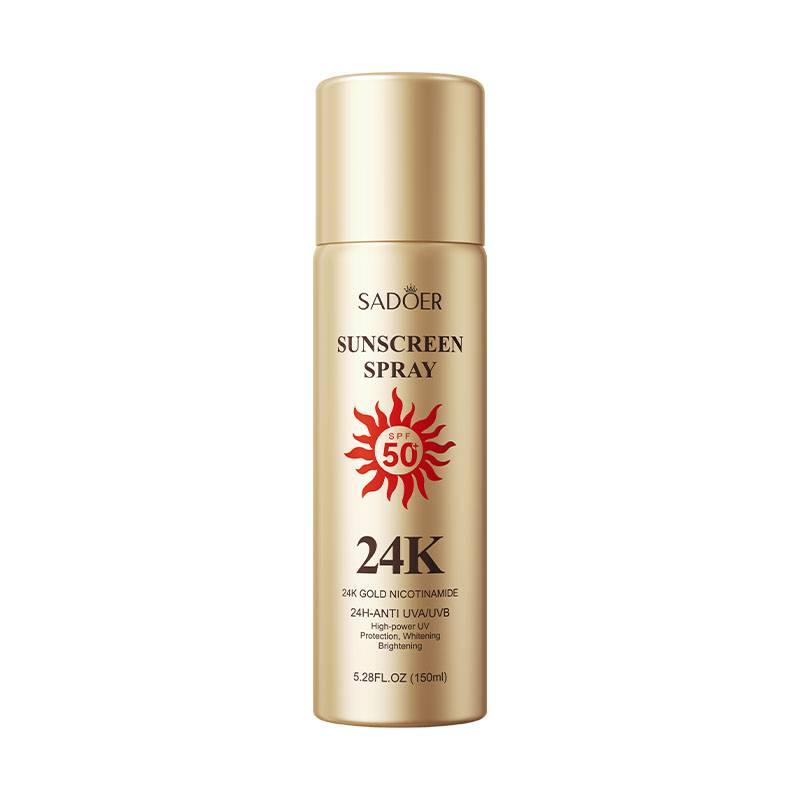 SADOER 24K Gold Sunscreen Spray SPF50+ PA+++ Nicotinamide 24H-Anti UVA ...